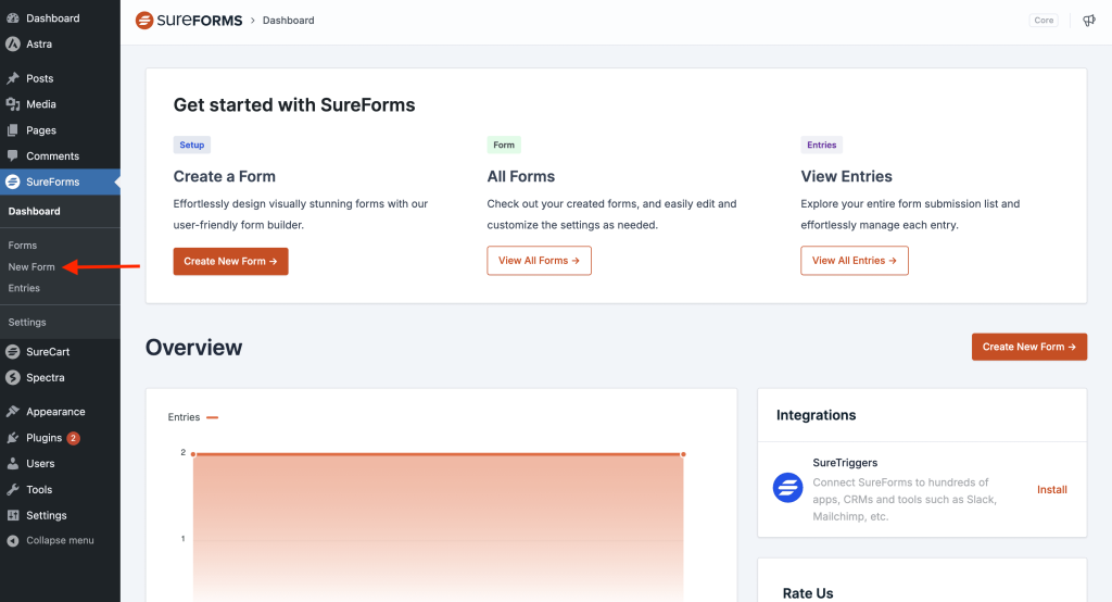 Creating and Publishing a Form - SureForms